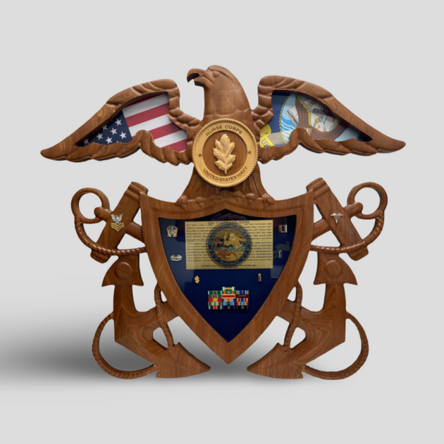 Navy Officer Crest Shadow Box – Sailor Made Custom Woodworks