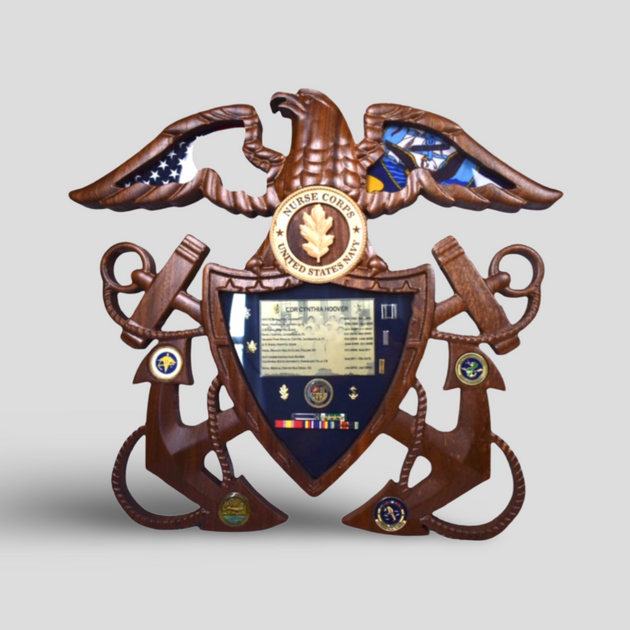 Navy Officers Crest Shadow Box – Sailor Made Custom Woodworks