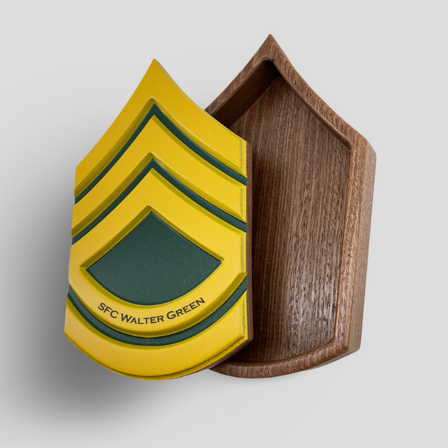 Army Rank Keepsake box – Sailor Made Custom Woodworks