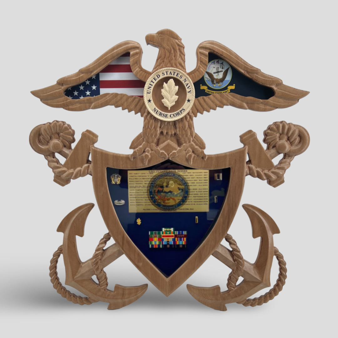 Navy Officers Crest Shadow Box – Sailor Made Custom Woodworks