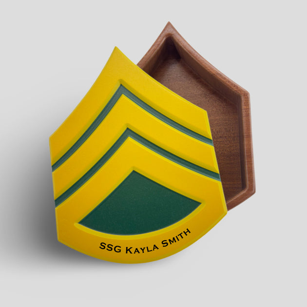 Army Rank Keepsake box – Sailor Made Custom Woodworks