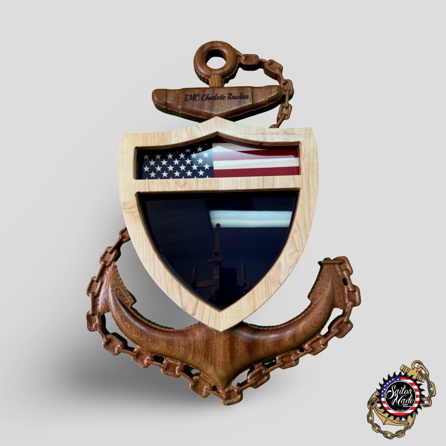 Coast Guard Anchor Shadowbox – Sailor Made Custom Woodworks