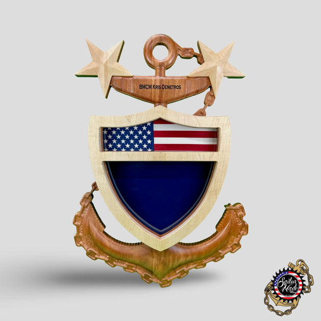 Coast Guard Anchor Shadowbox – Sailor Made Custom Woodworks