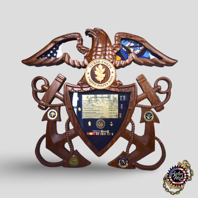 Navy Officers Crest Shadow Box – Sailor Made Custom Woodworks