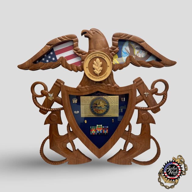 Navy Officers Crest Shadow Box – Sailor Made Custom Woodworks