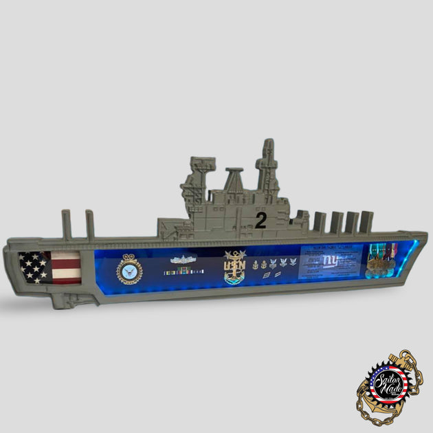 LHA USS Saipan Shadow Box – Sailor Made Custom Woodworks