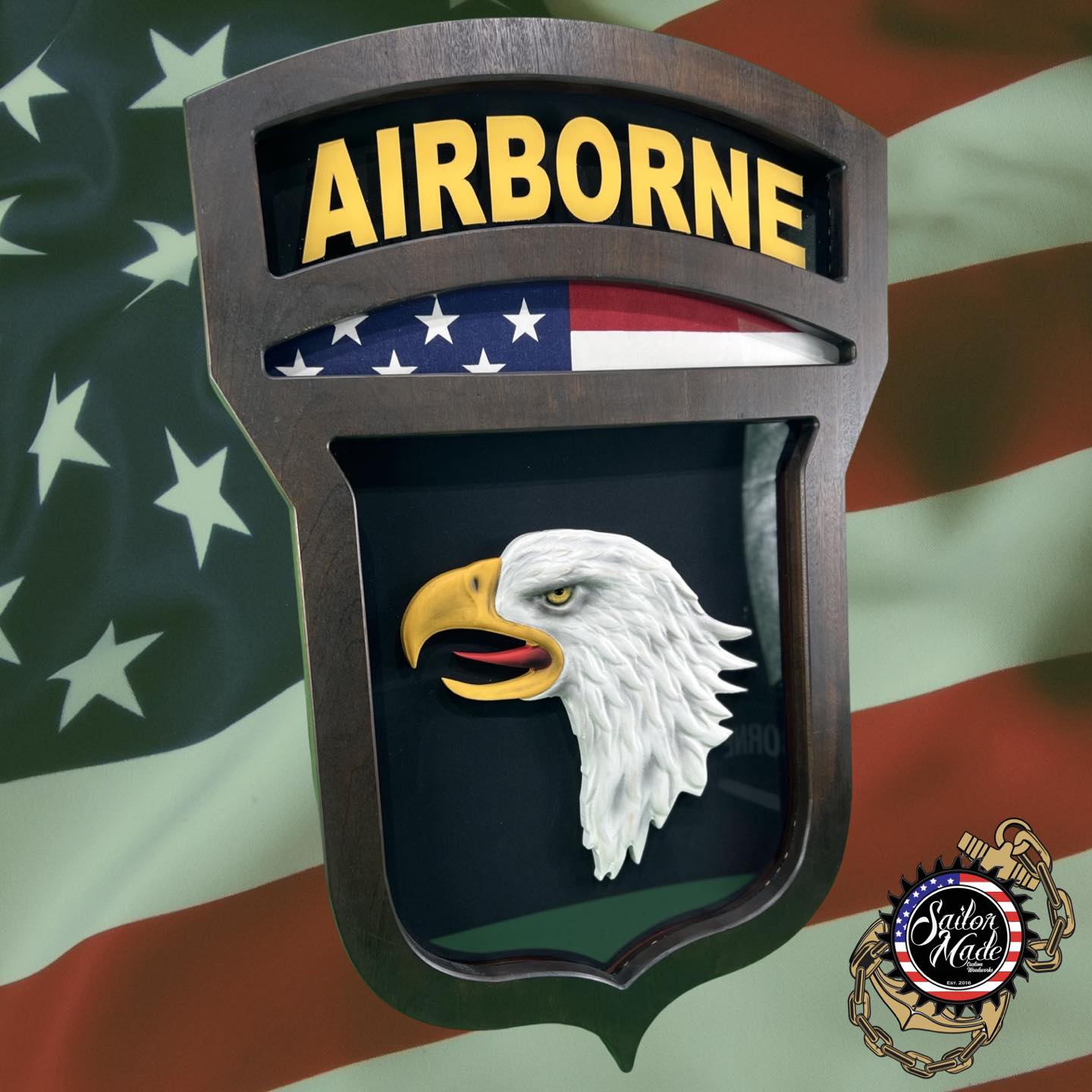 U.S. Army 101st Airborne Division Shadow Box – Sailor Made Custom Woodworks
