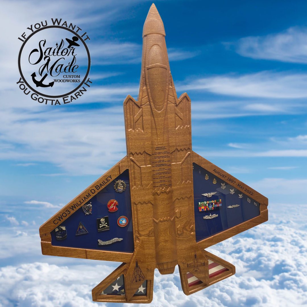 F35 Top view Shadow Box – Sailor Made Custom Woodworks