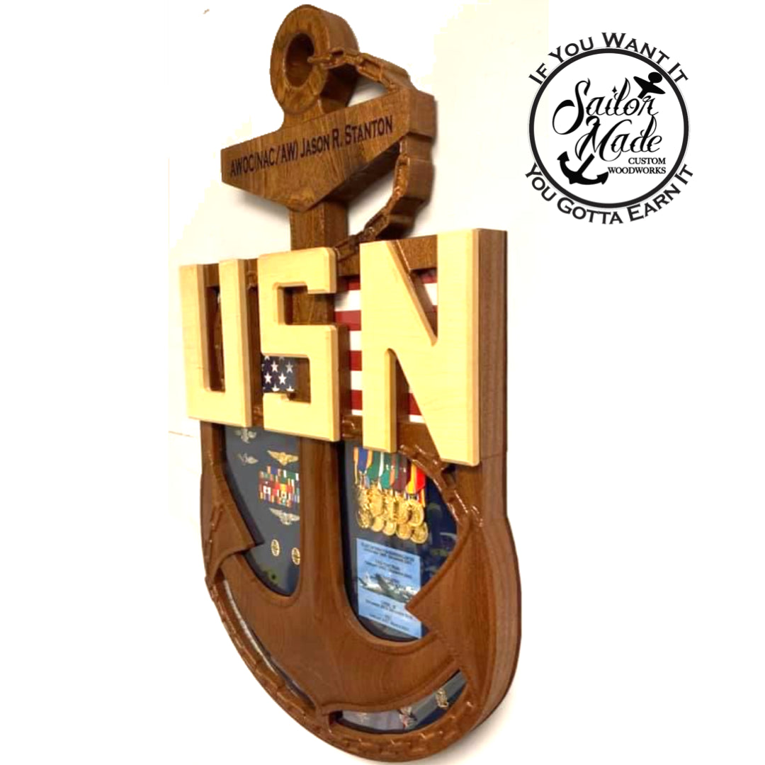 Anchor Shadow Box – Sailor Made Custom Woodworks