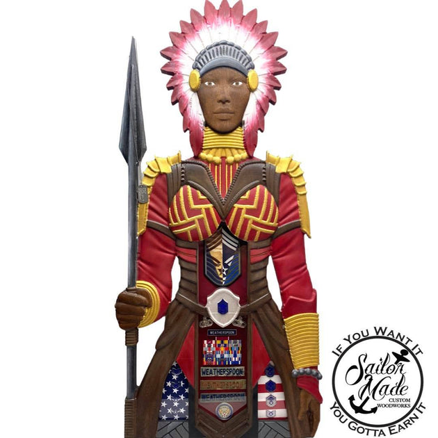 4ft Warrior Chief Shadow Box – Sailor Made Custom Woodworks