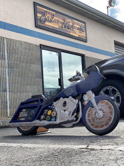 Motorcycle Shadow Box – Sailor Made Custom Woodworks