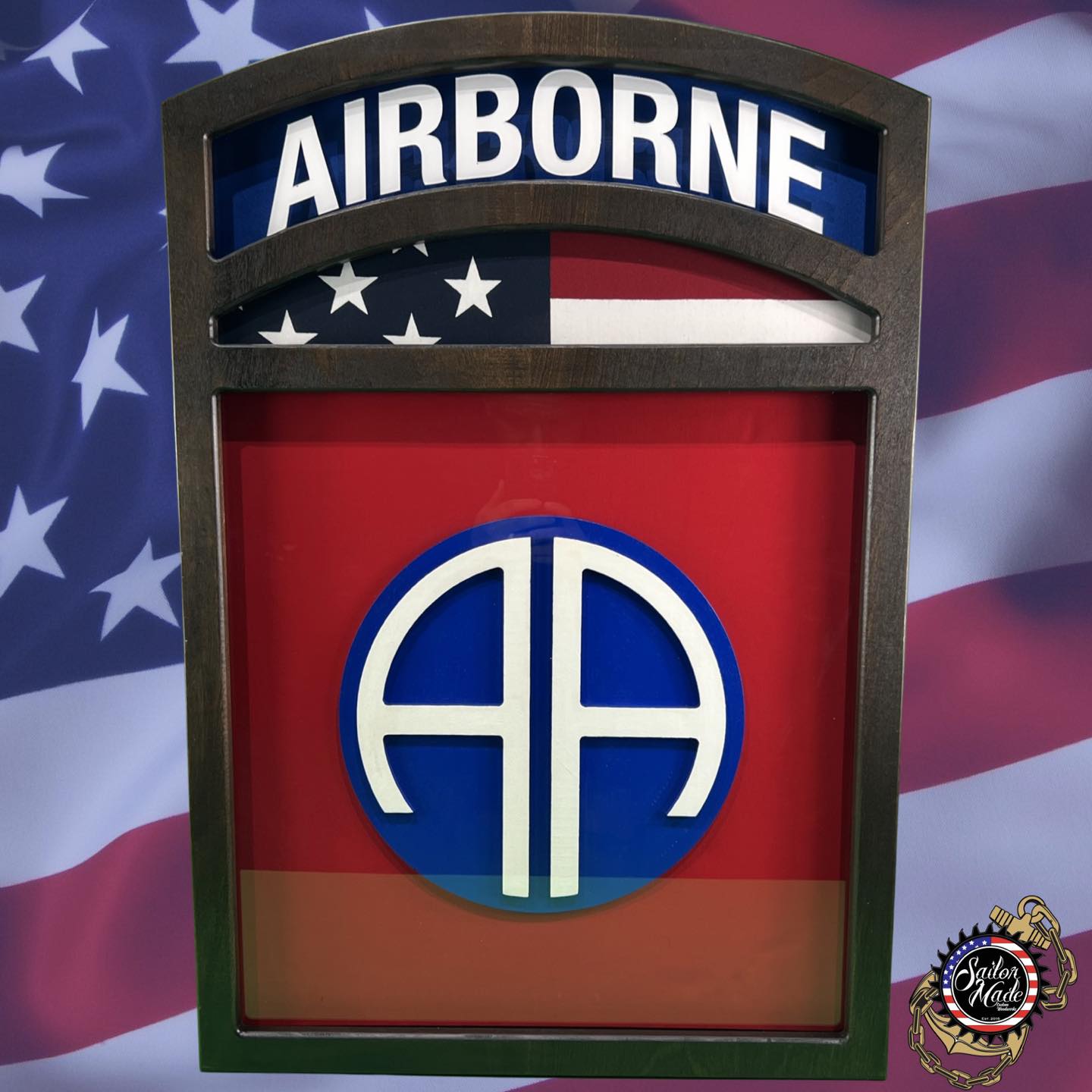 U.S. Army 82nd Airborne Division Shadow Box – Sailor Made Custom Woodworks