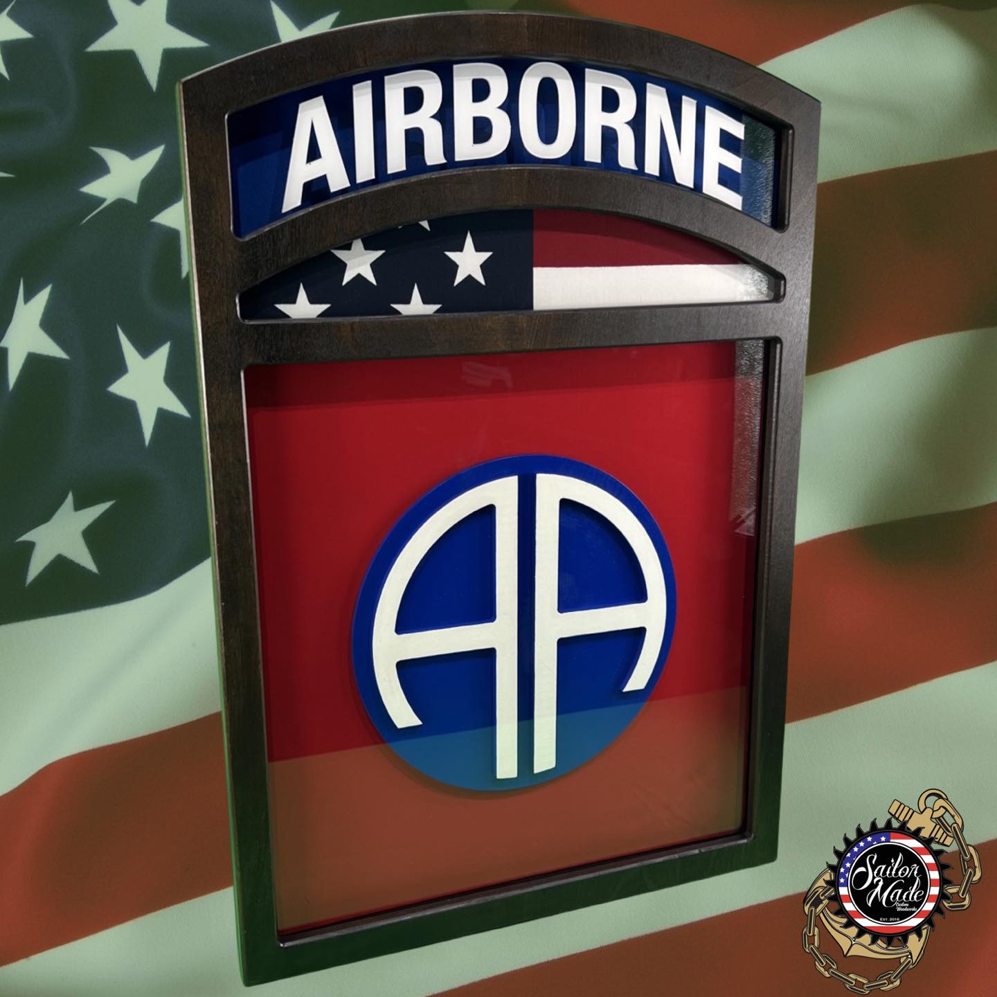 U.S. Army 82nd Airborne Division Shadow Box – Sailor Made Custom Woodworks