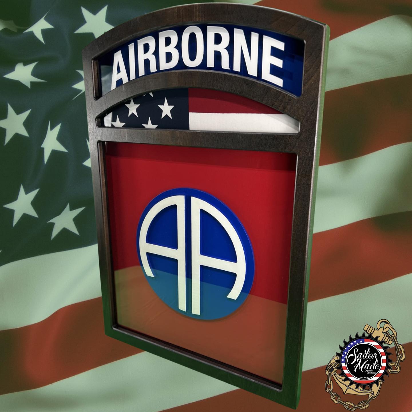 U.S. Army 82nd Airborne Division Shadow Box – Sailor Made Custom Woodworks