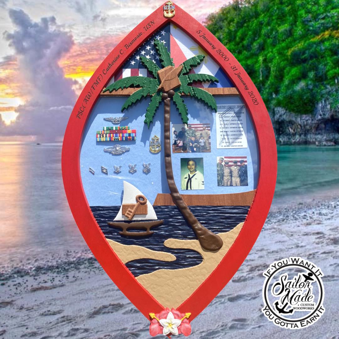 Guam Surfboard Shadow Box – Sailor Made Custom Woodworks