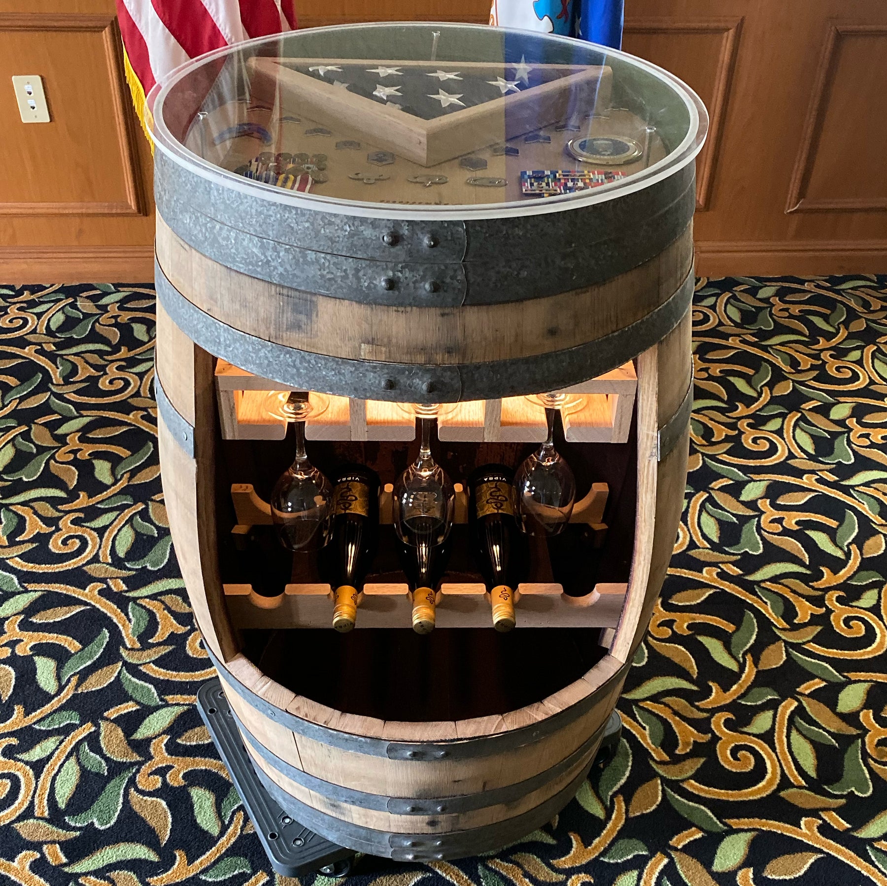 Wine Barrel Bar/Table/Shadow Box – Sailor Made Custom Woodworks