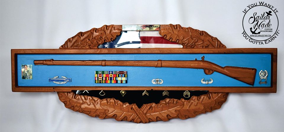 U.S. Army Combat Infantry Badge Shadow Box – Sailor Made Custom Woodworks