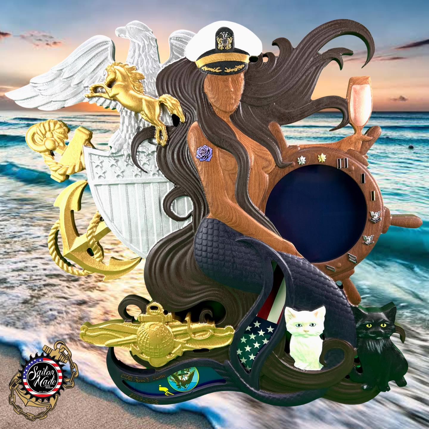 Custom Mermaid Shadow Box – Sailor Made Custom Woodworks