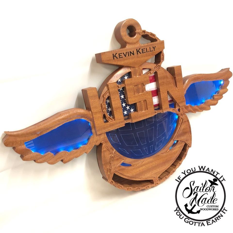 Chief Aviation Electrician’s Mate Shadow Box – Sailor Made Custom Woodworks