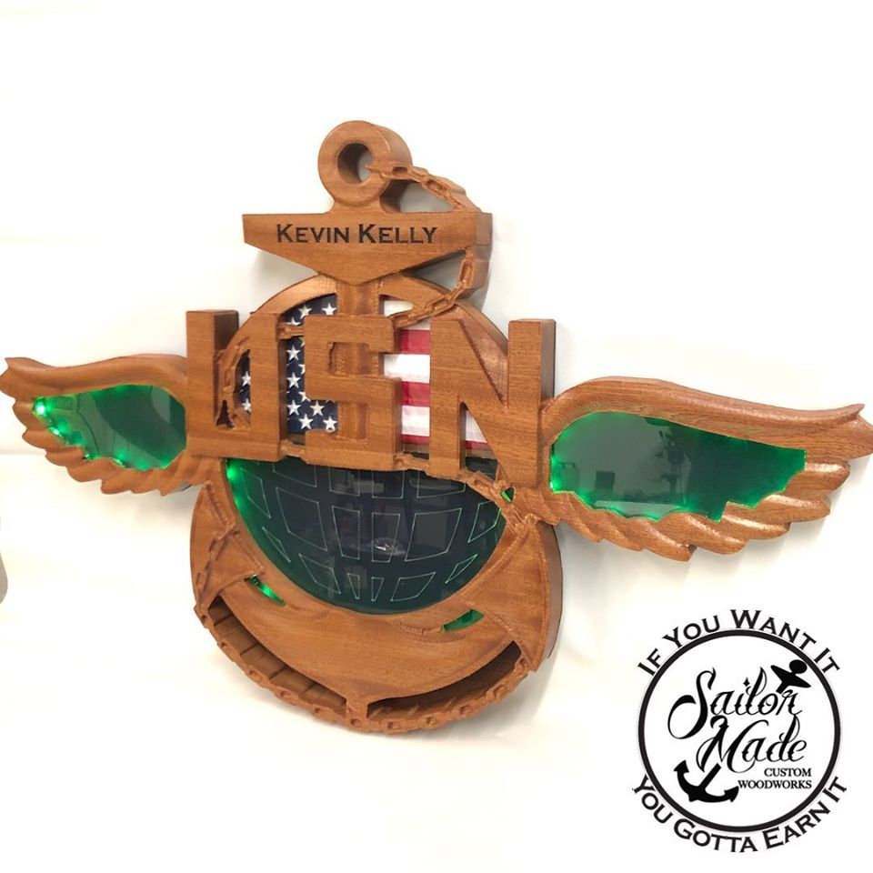 Chief Aviation Electrician’s Mate Shadow Box – Sailor Made Custom Woodworks