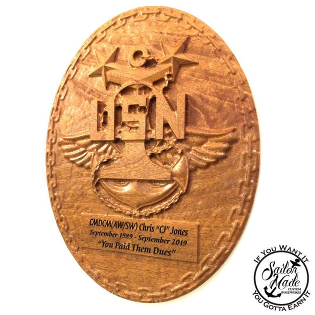 Command Master Chief with Rate Plaque – Sailor Made Custom Woodworks