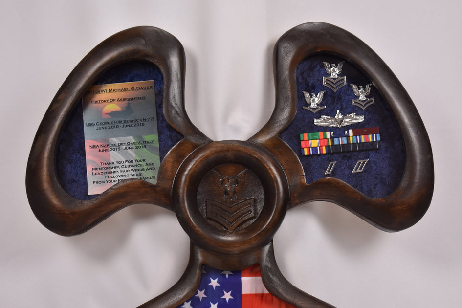 Machinist Mate Shadow Box – Sailor Made Custom Woodworks