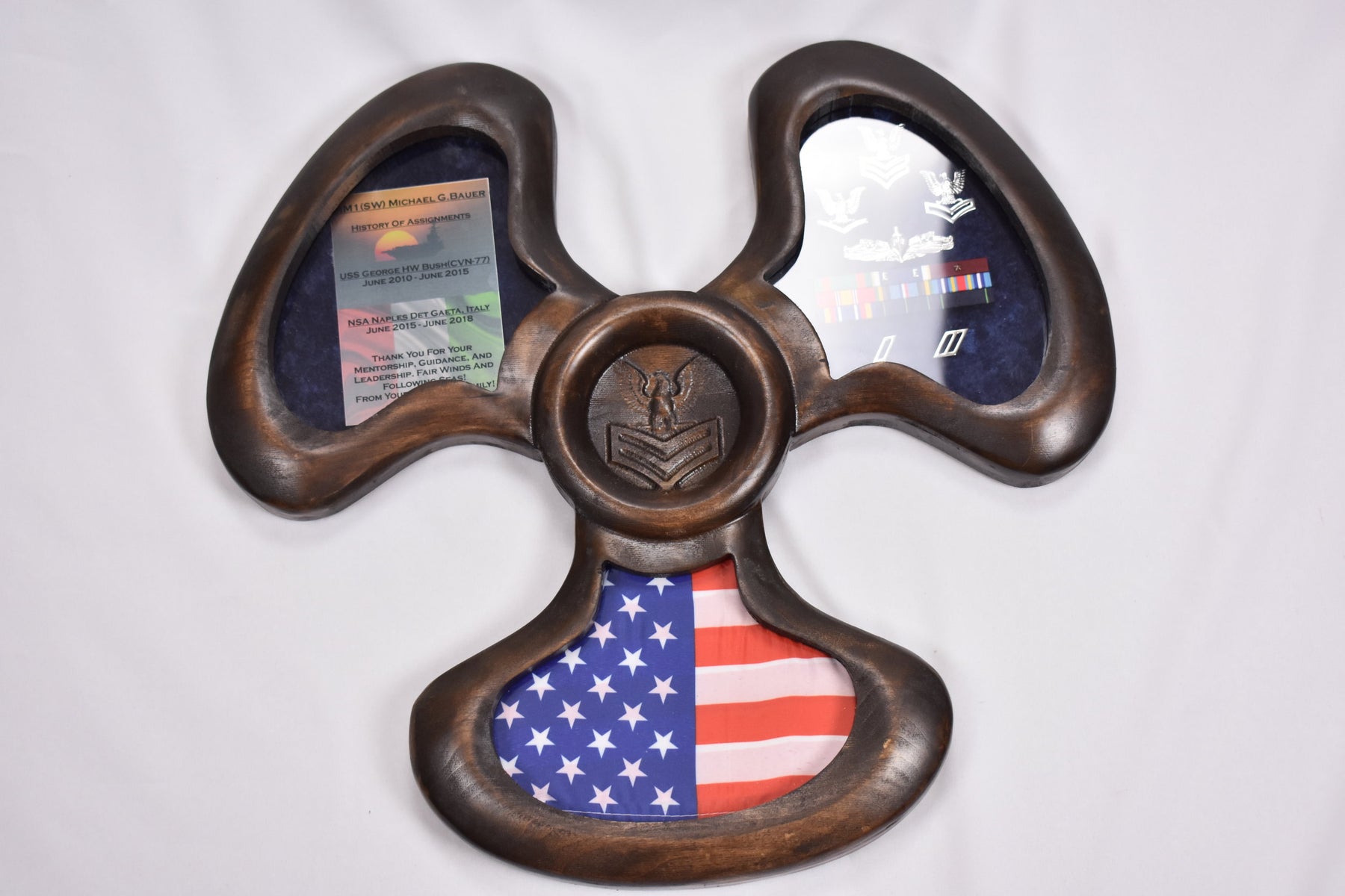 Machinist Mate Shadow Box – Sailor Made Custom Woodworks