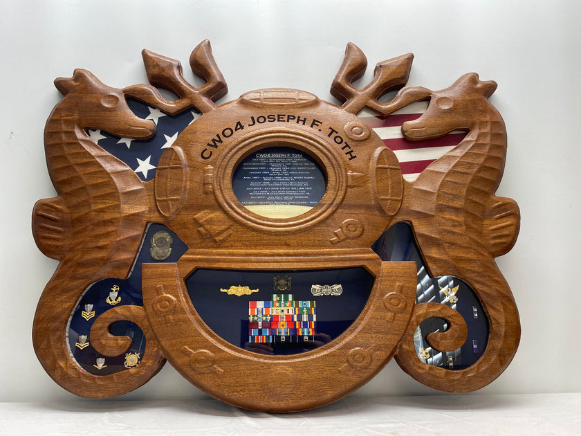Navy Medical Dive Officer Shadow Box – Sailor Made Custom Woodworks