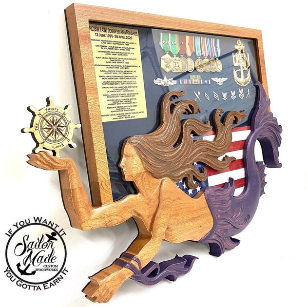 Mermaid Shadow Box – Sailor Made Custom Woodworks