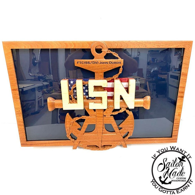 Fire Control Technician Chief Shadow Box – Sailor Made Custom Woodworks