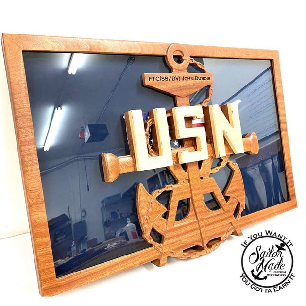Fire Control Technician Chief Shadow Box – Sailor Made Custom Woodworks