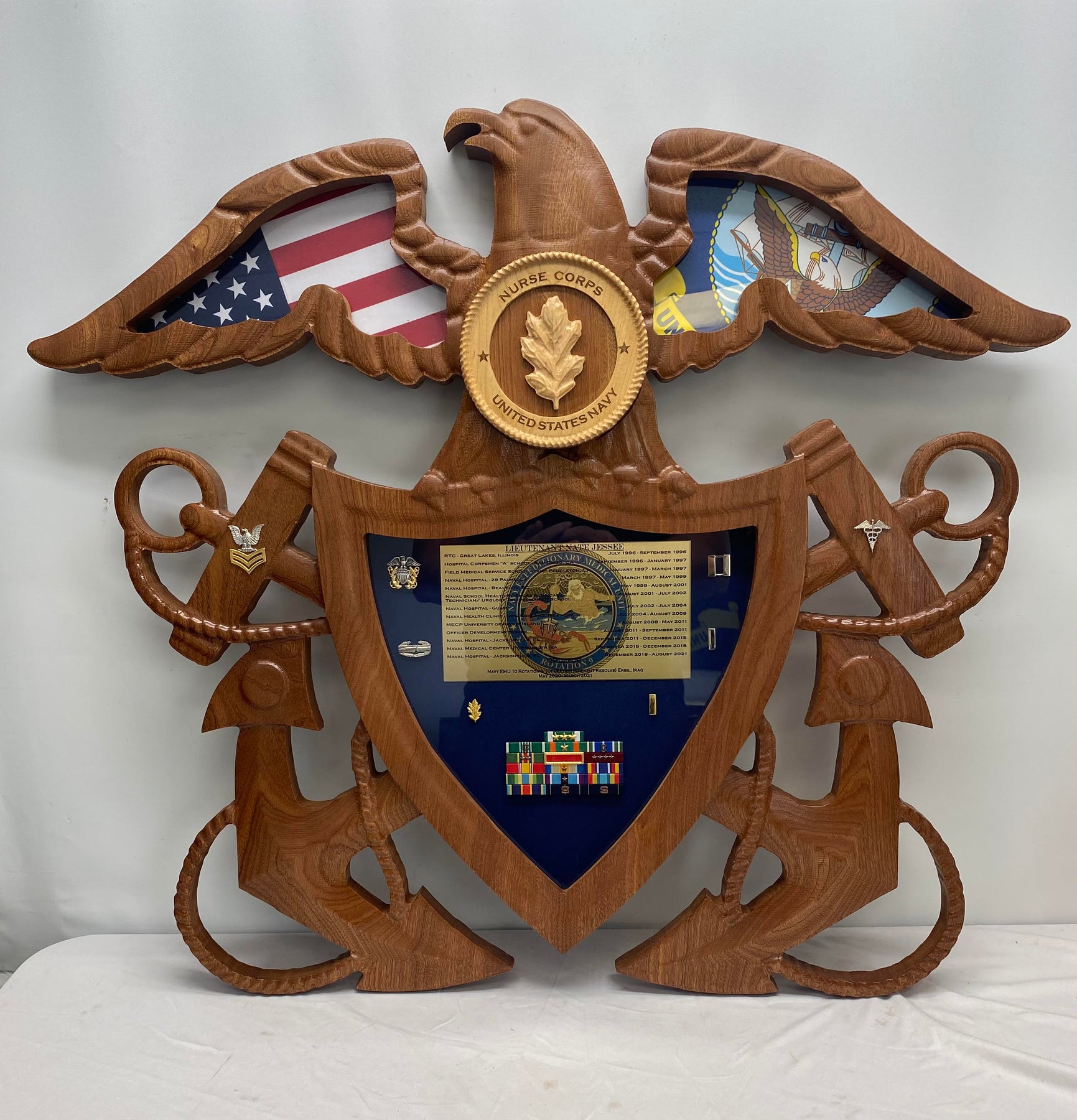Navy Officers Crest Shadow Box – Sailor Made Custom Woodworks